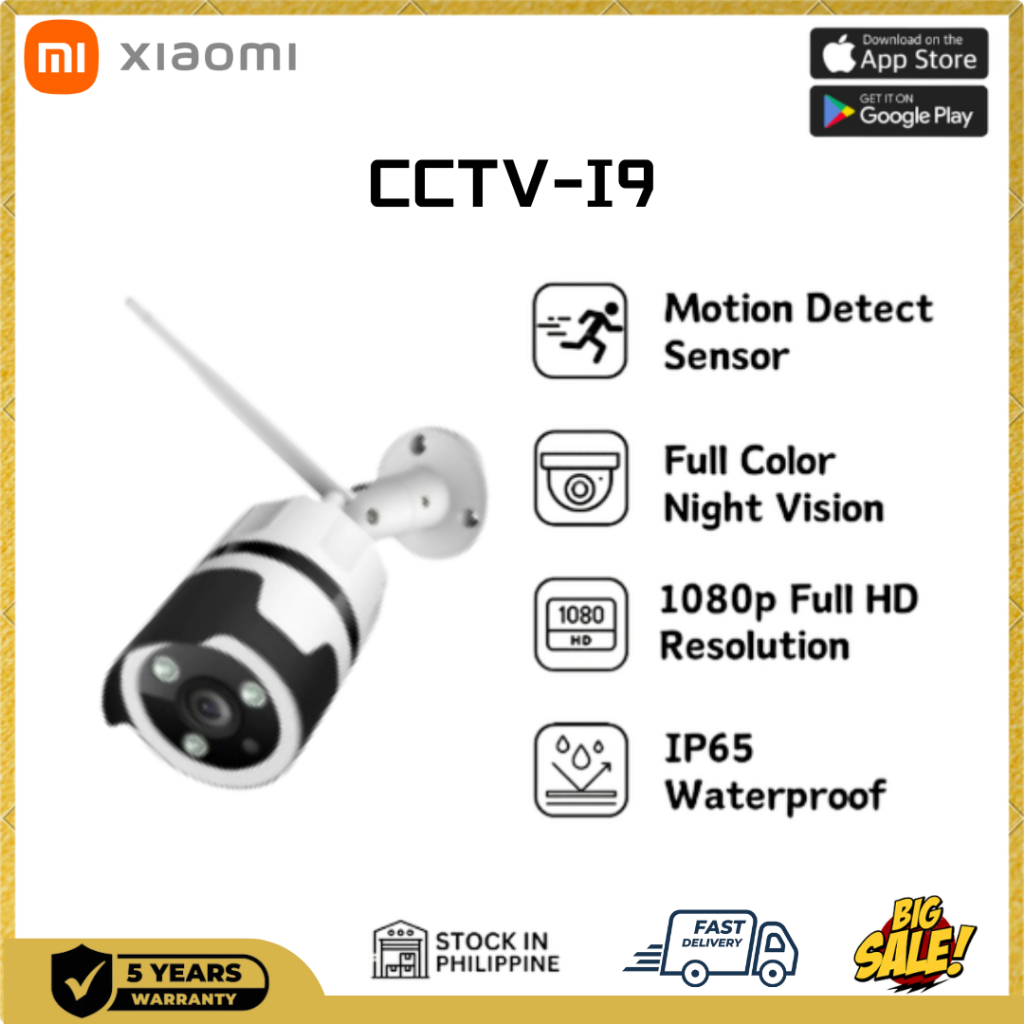 CCTV I9 Outdoor Wifi IP Security Camera Cam 1080P FHD Full Color & IR ...