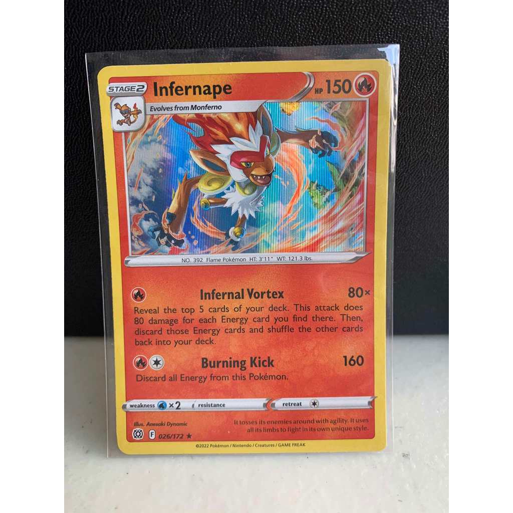 Pokemon TCG Infernape 026/172 Sword and Shield: Brilliant Stars Rare ...