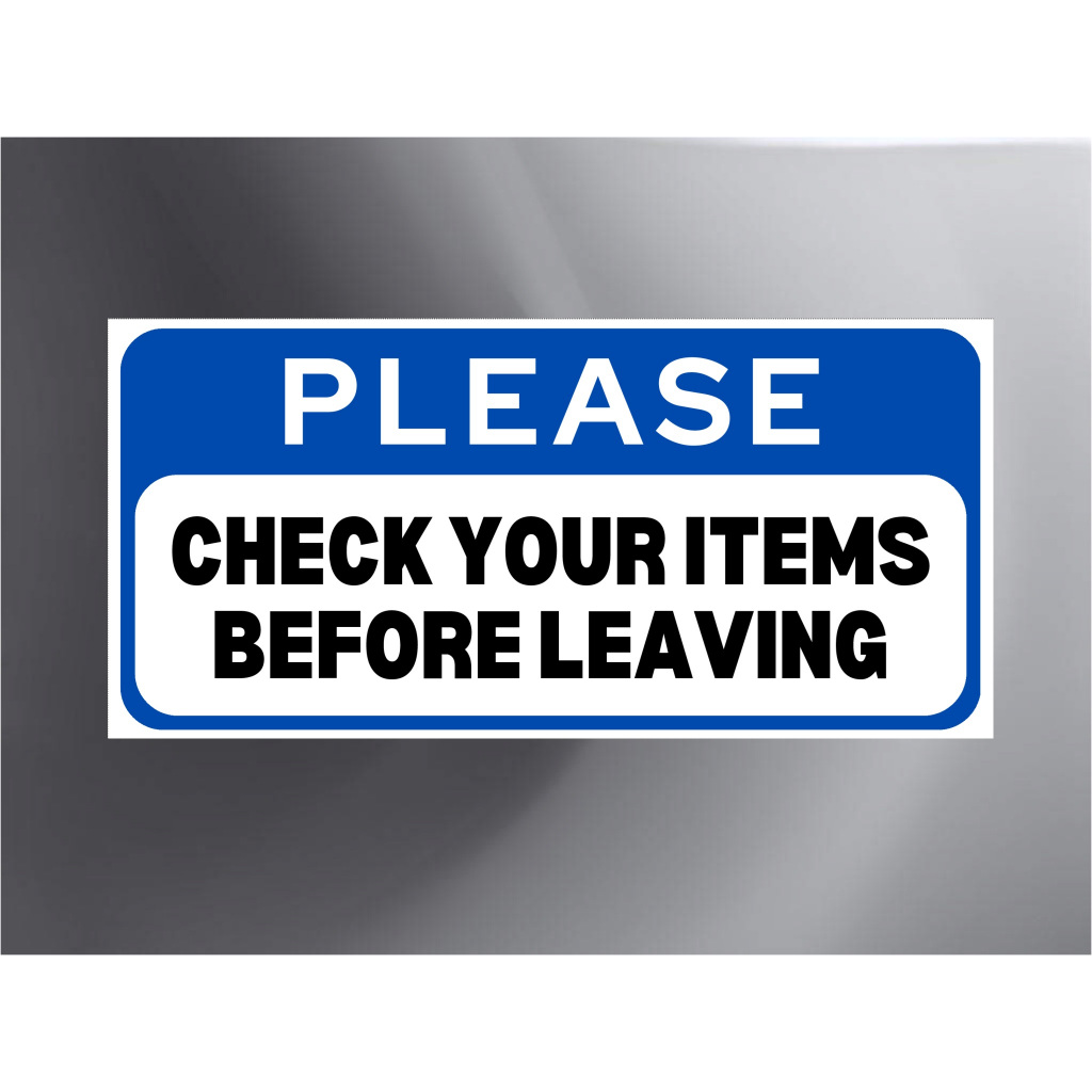 Please Check your Items / Count your change Before Leaving Vinyl ...