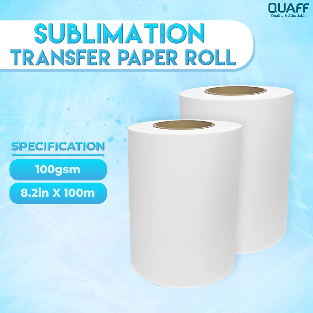 Quaff Sublimation Paper Roll 8.2 inches x 100meters (100gsm) | Shopee ...