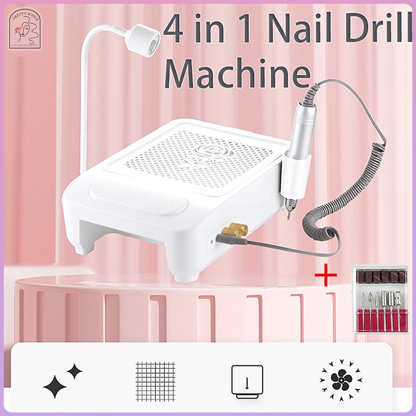Multi-function 4 in 1 Nail Vacuum Cleaner Large Suction Nail Drill ...