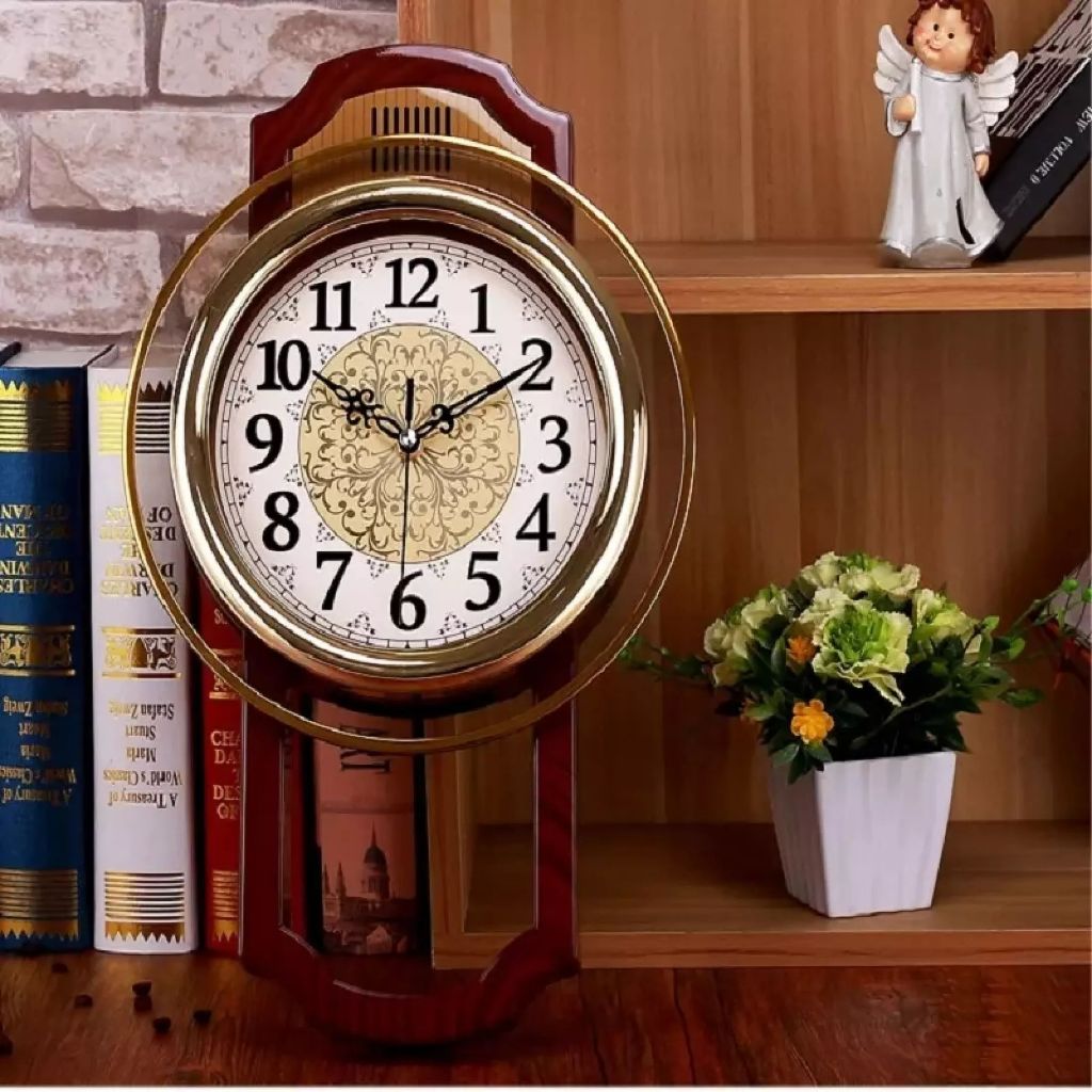 16 inches European style Retro swing wall clock living room Simple ...