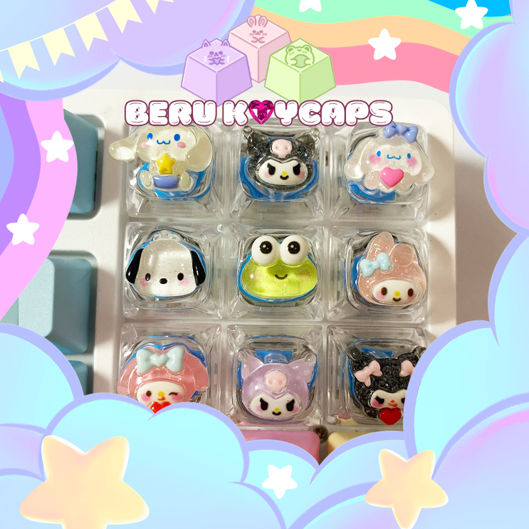 Sanrio keycaps melody kuromi kerropi cinnamoroll pochaco pompompurin ...
