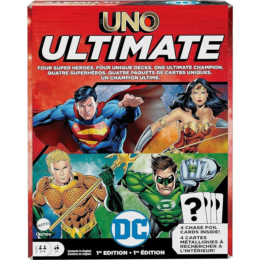 Mattel Games UNO Ultimate DC Card Game for Kids & Adults with 4 ...