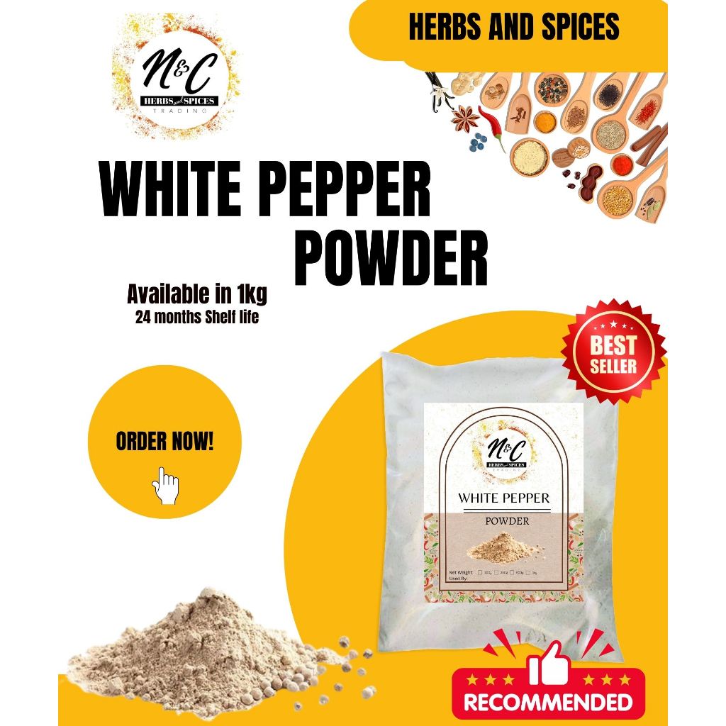 White Pepper Powder 100grams, 250grams, 500grams, 1kilogram Herbs ...