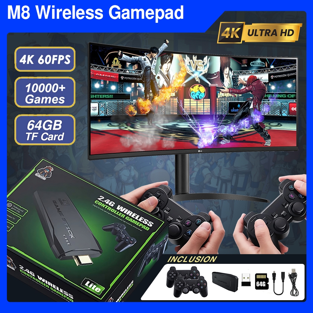 M8 20,000 Arcade Classic Games Dual Players 2.4G Wireless Controller Gamepad for Monitor or TV ...