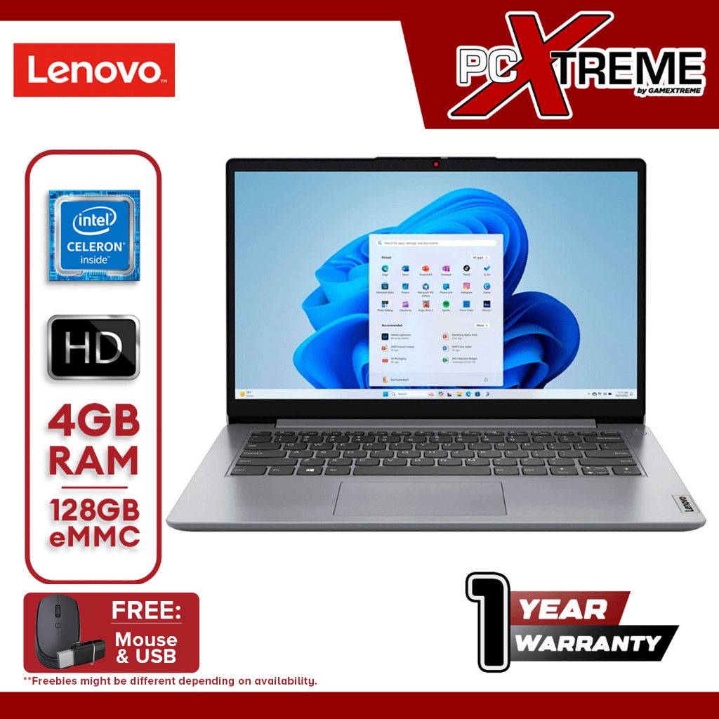 Lenovo Ideapad 1 14" Laptop Celeron N4020 4gb/128gb emmc 82V60065US ...