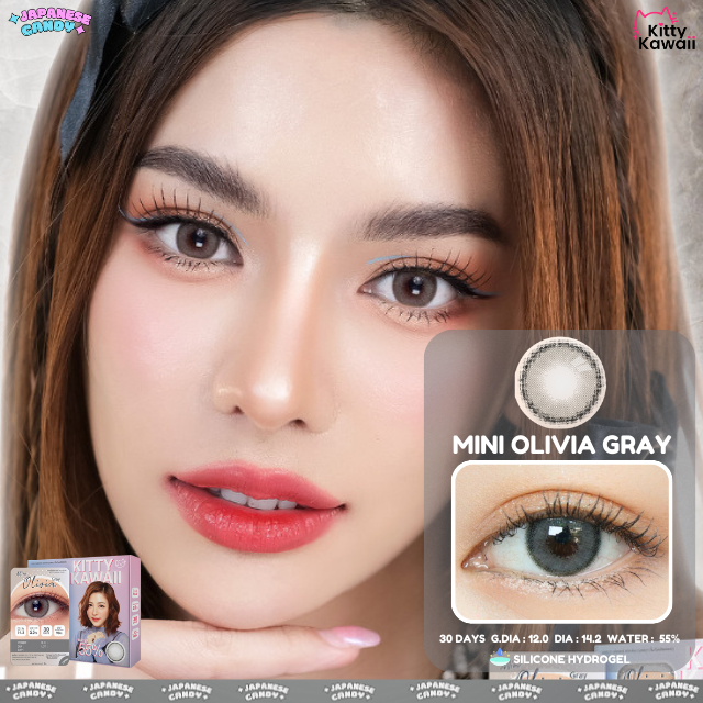 Mini OLIVIA Gray Silicone Hydrogel Contact Lens Eyewear Vision Comfort 1 Month UV Blocking 2PCS ...