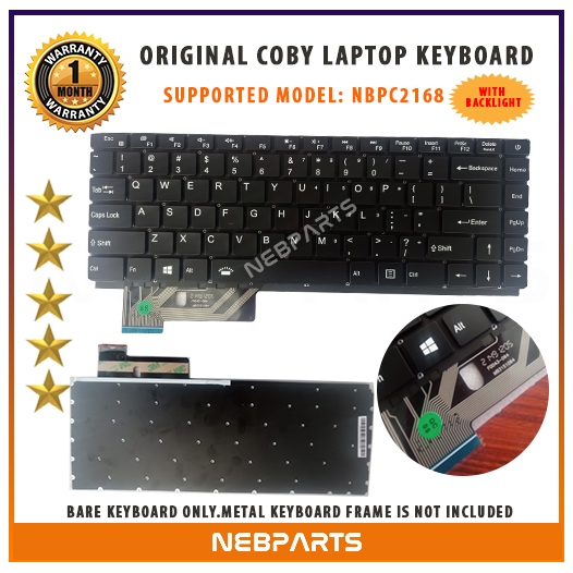 Laptop Keyboard for Coby NBPC 2168 Coby 2168 with Backlight Original ...