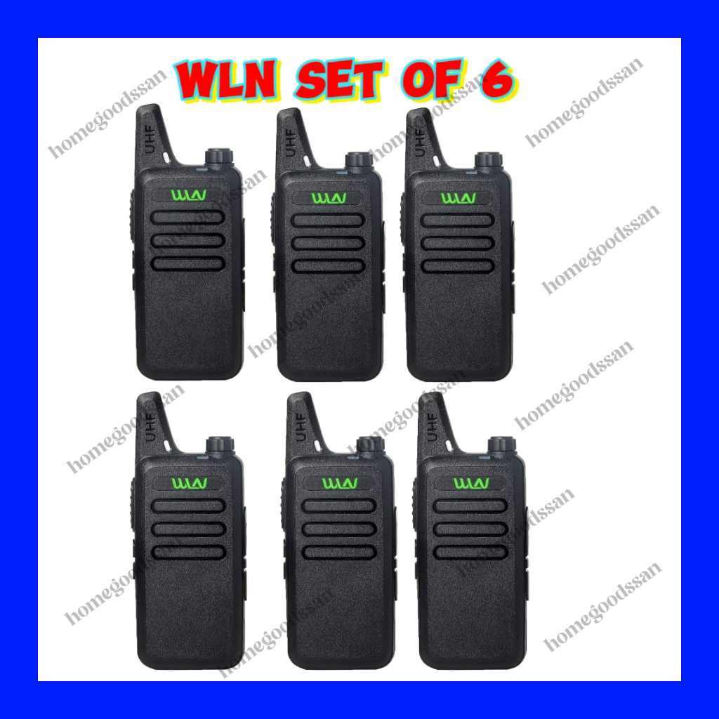 SET OF 6 WLN KD-C1 UHF 400-470MHZ 16 Channel Two-Way Walkie Talkie ...