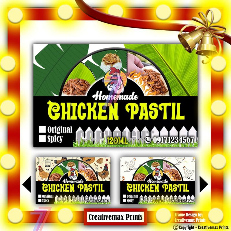 Chicken Pastil w/ Logo Sticker Labels (BATCH 2 Designs | Glossy ...