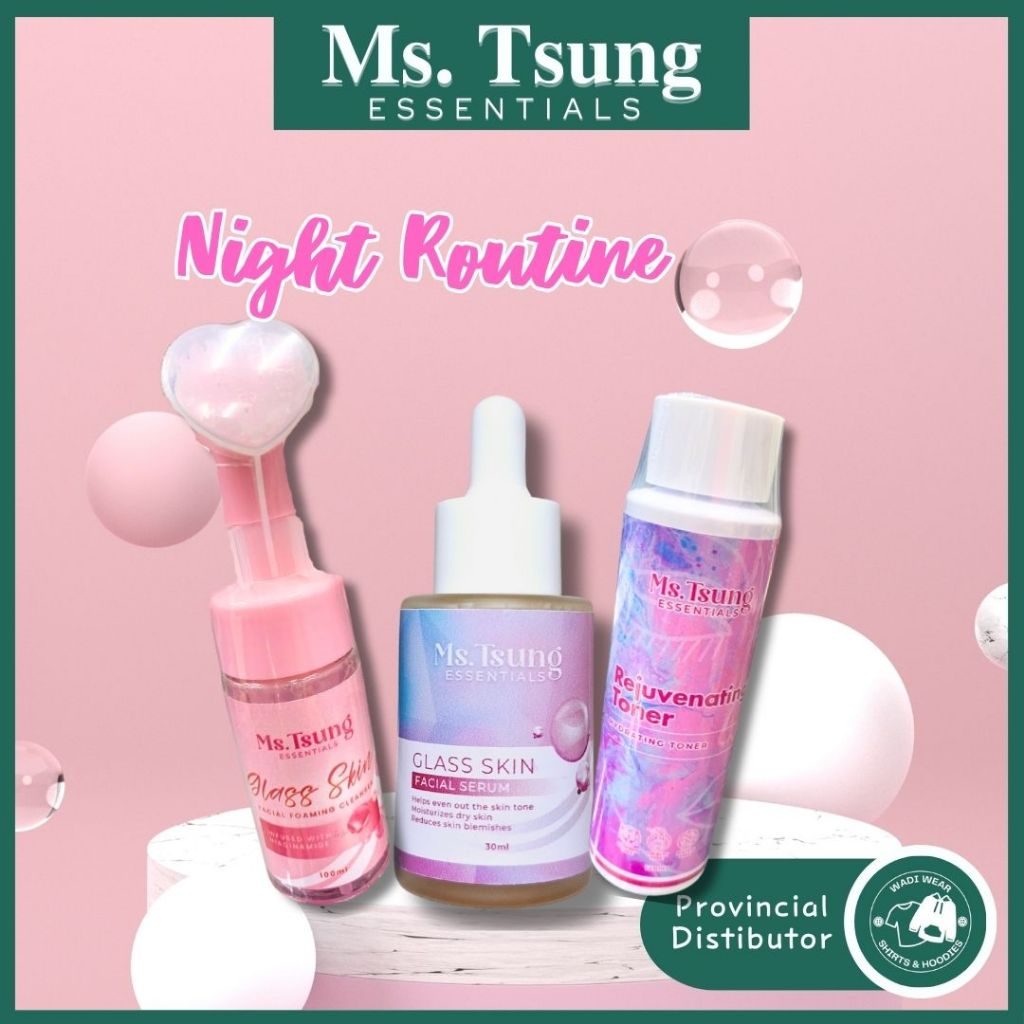 Ms. Tsung Essentials Night Routine Facial Foaming Cleanser | Facial Serum | Rejuvenating Toner ...