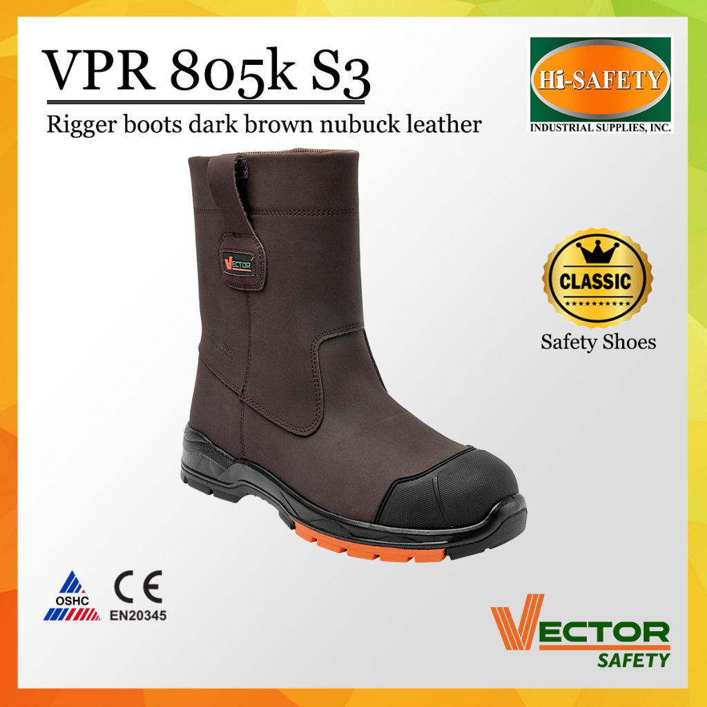 VECTOR VPR805K S3 Safety Shoes with scuff cap/ Steel Toe Cap Steel Mid ...