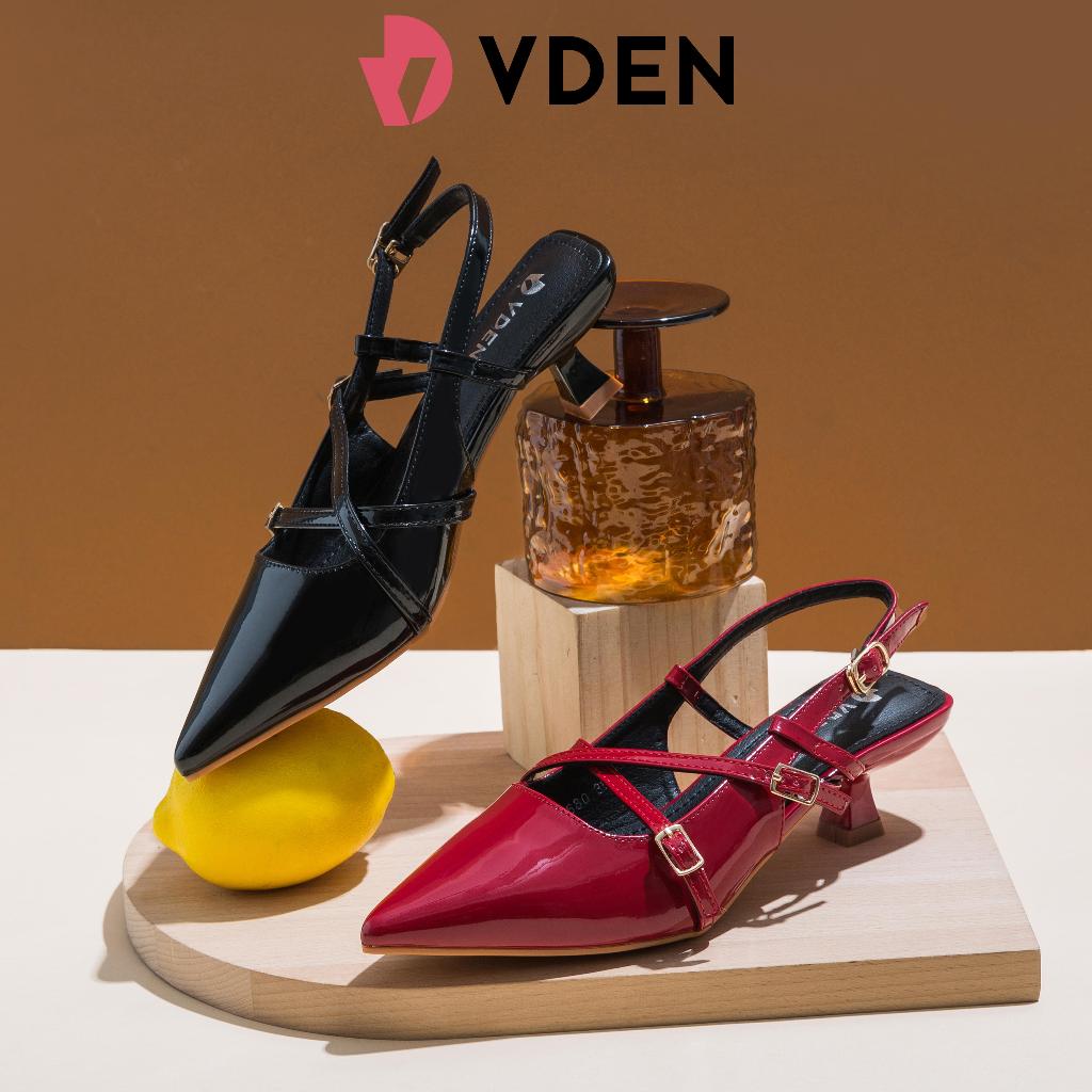 VDEN Buckle-strap Kitten Heel Slingback Pumps 3CM/1.1INCH Mary Jane ...