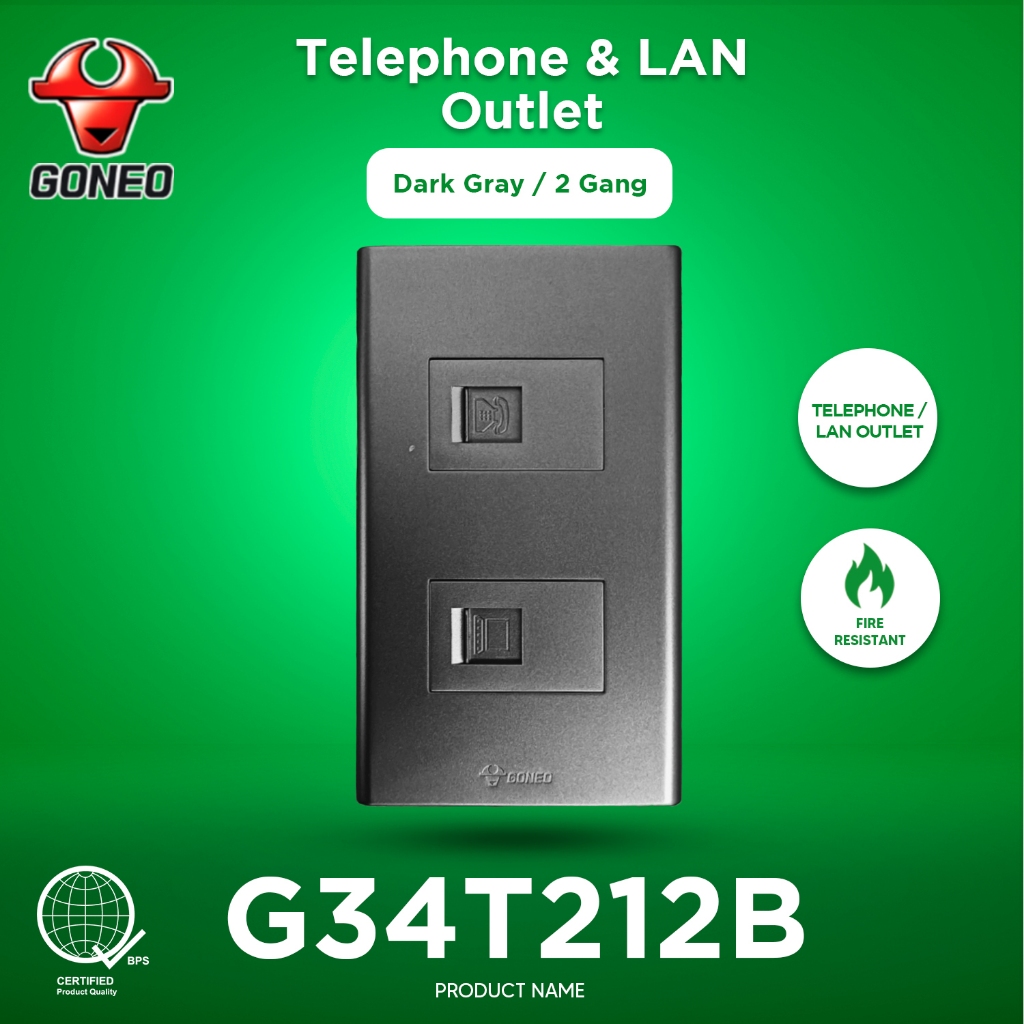 GONEO CAT3/CAT6 Telephone Lan & Outlet socket G34T212B(T6) | Shopee ...