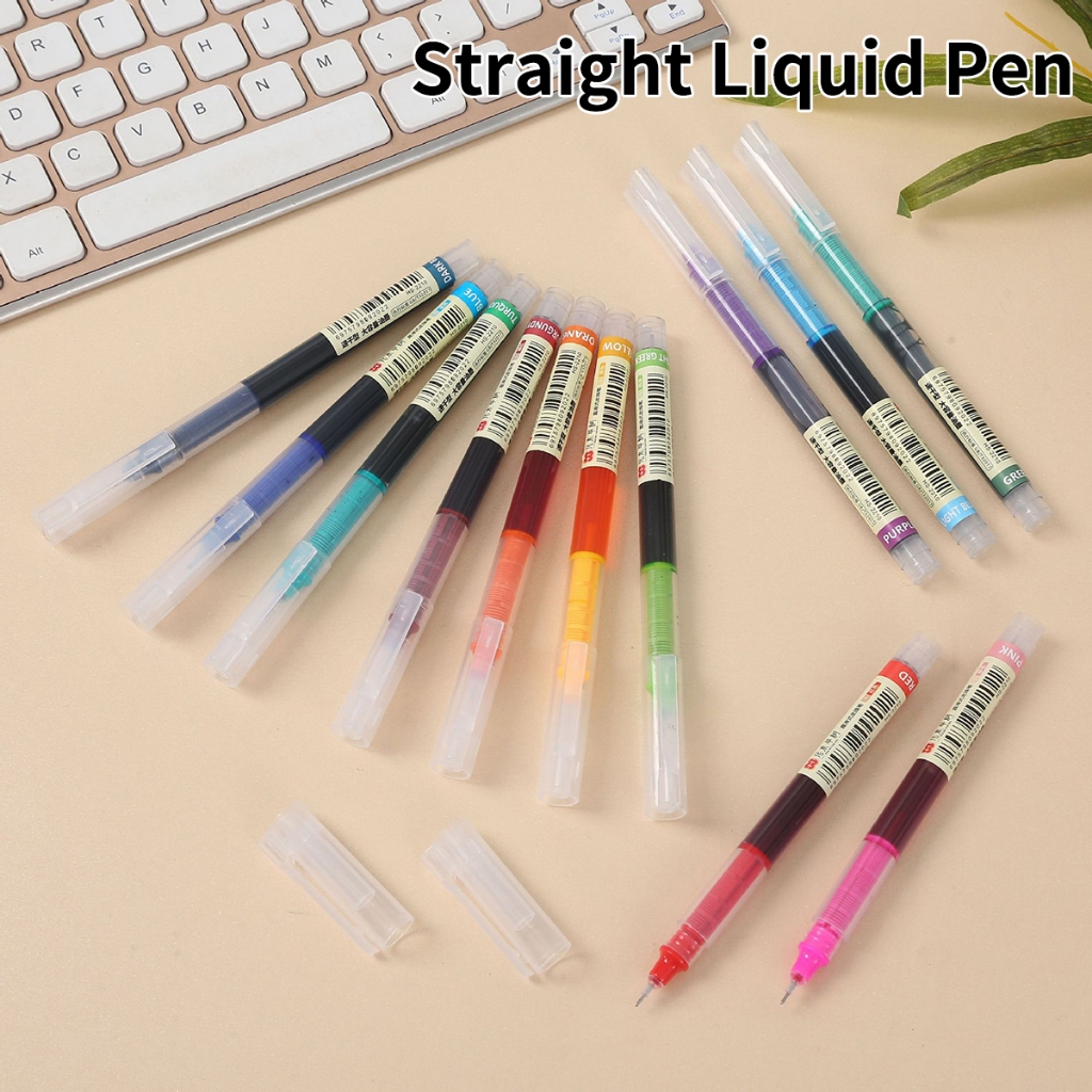 Straight Liquid Pen 0.5mm Gel Pen Quick-Drying Rollerball Neutral Pen ...