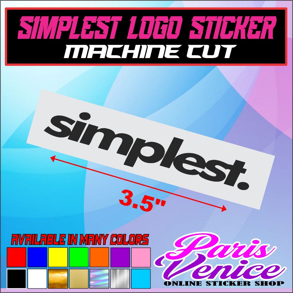 simplest logo machine cut diecut original sticker | Shopee Philippines