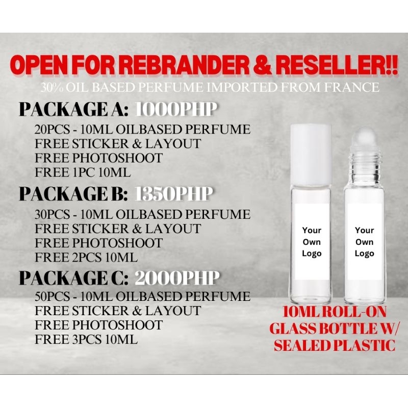 PERFUME OIL BASED OPEN FOR REBRANDING/ RESELLING | Shopee Philippines