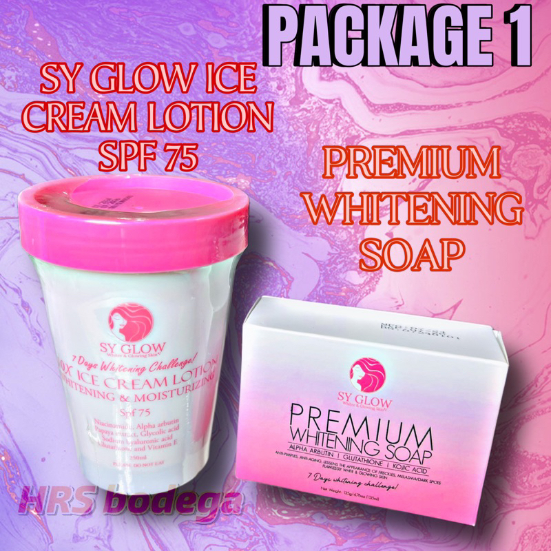 (PACKAGE 1) SY GLOW ICE CREAM LOTION AND SY GLOW PREMIUM SOAP | Shopee ...