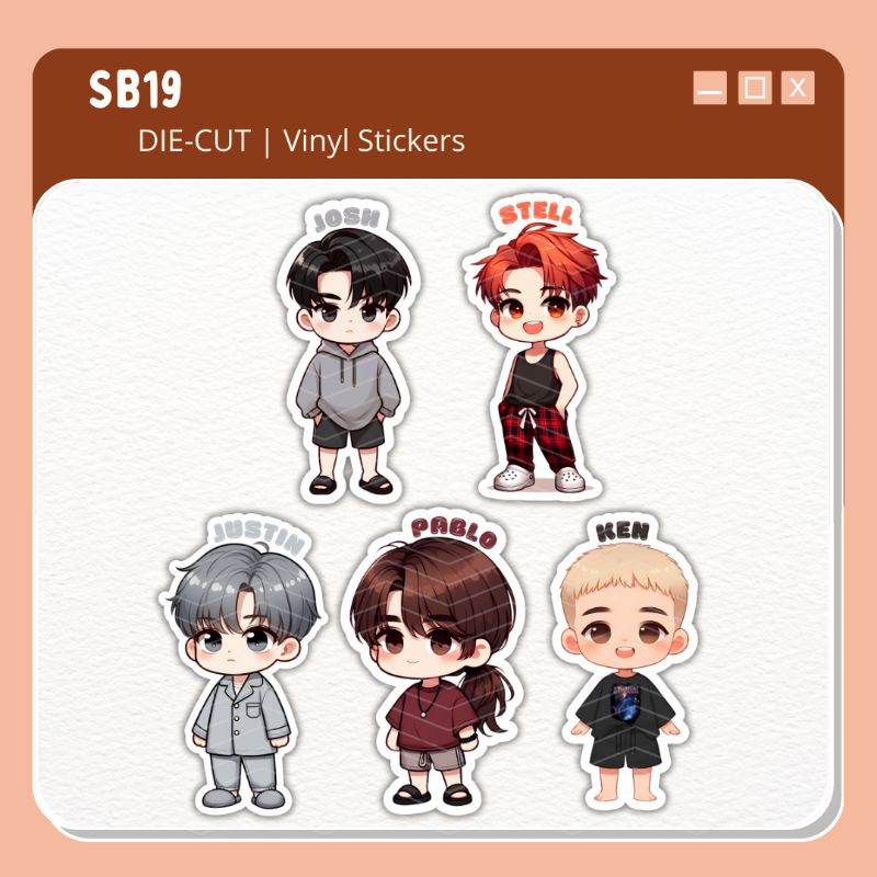 SB19 Cute Chibi Vinyl Stickers Die-Cut and Waterproof Stickers | Shopee ...