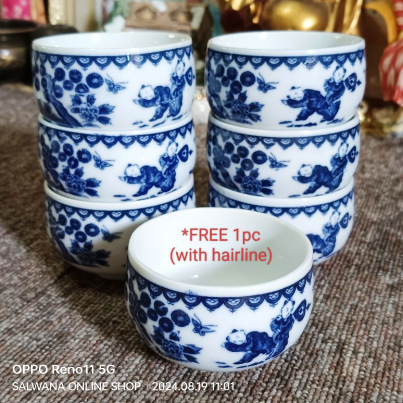 6 + 1 FREE JAPANESE DANCING KARAKO CERAMIC TEA CUPS SET • JAPAN SURPLUS ...