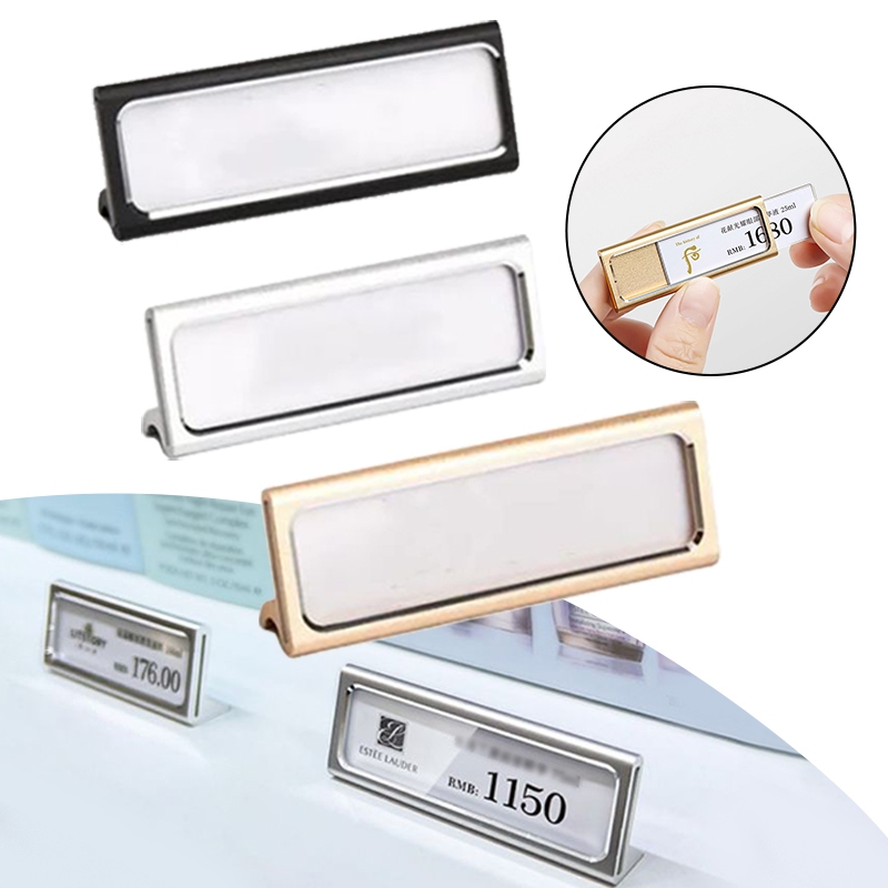 Price Label Display Stand 3 Colors Aluminium Alloy Base Name Card ...