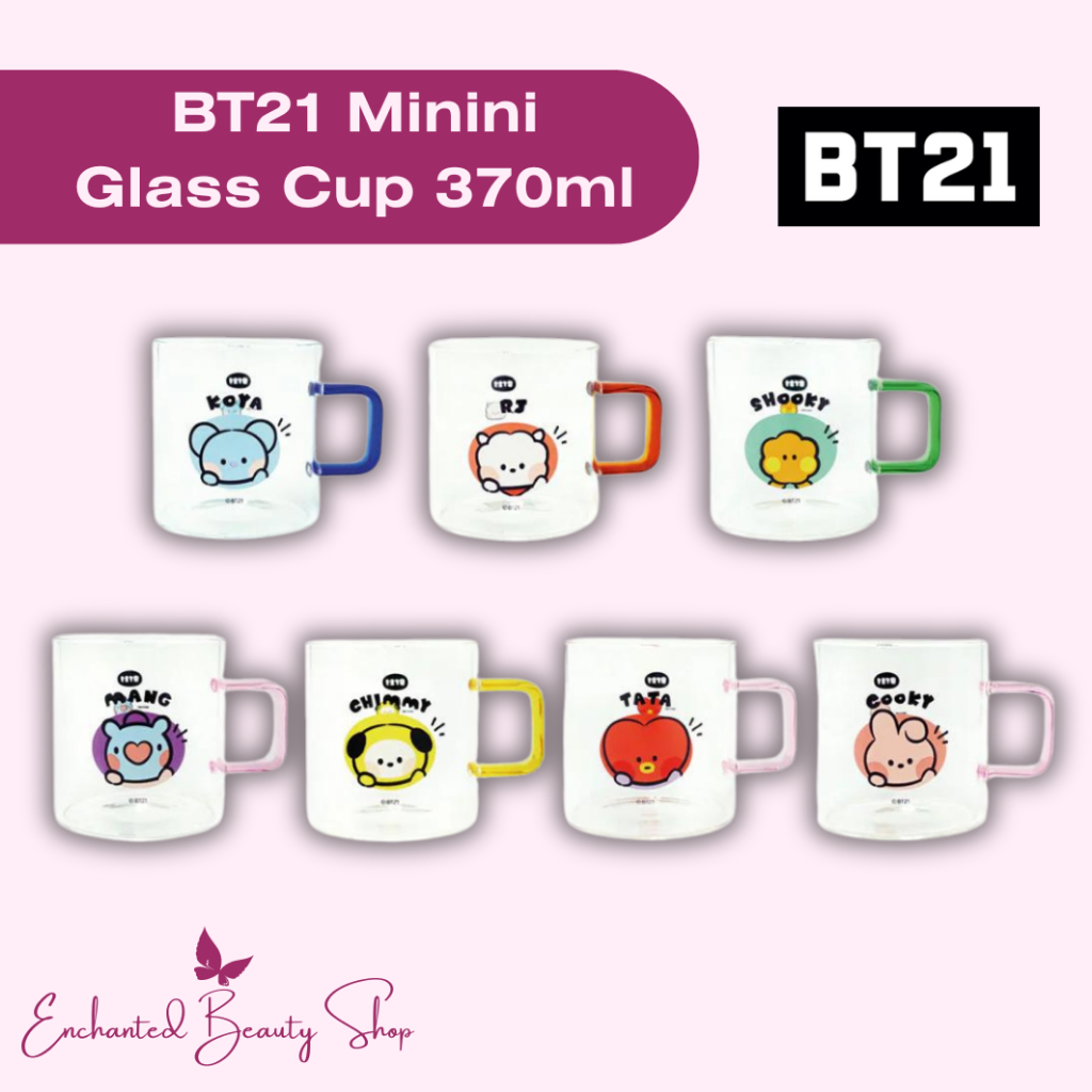 BT21 Minini Glass Cup with Handle 370ml | Shopee Philippines
