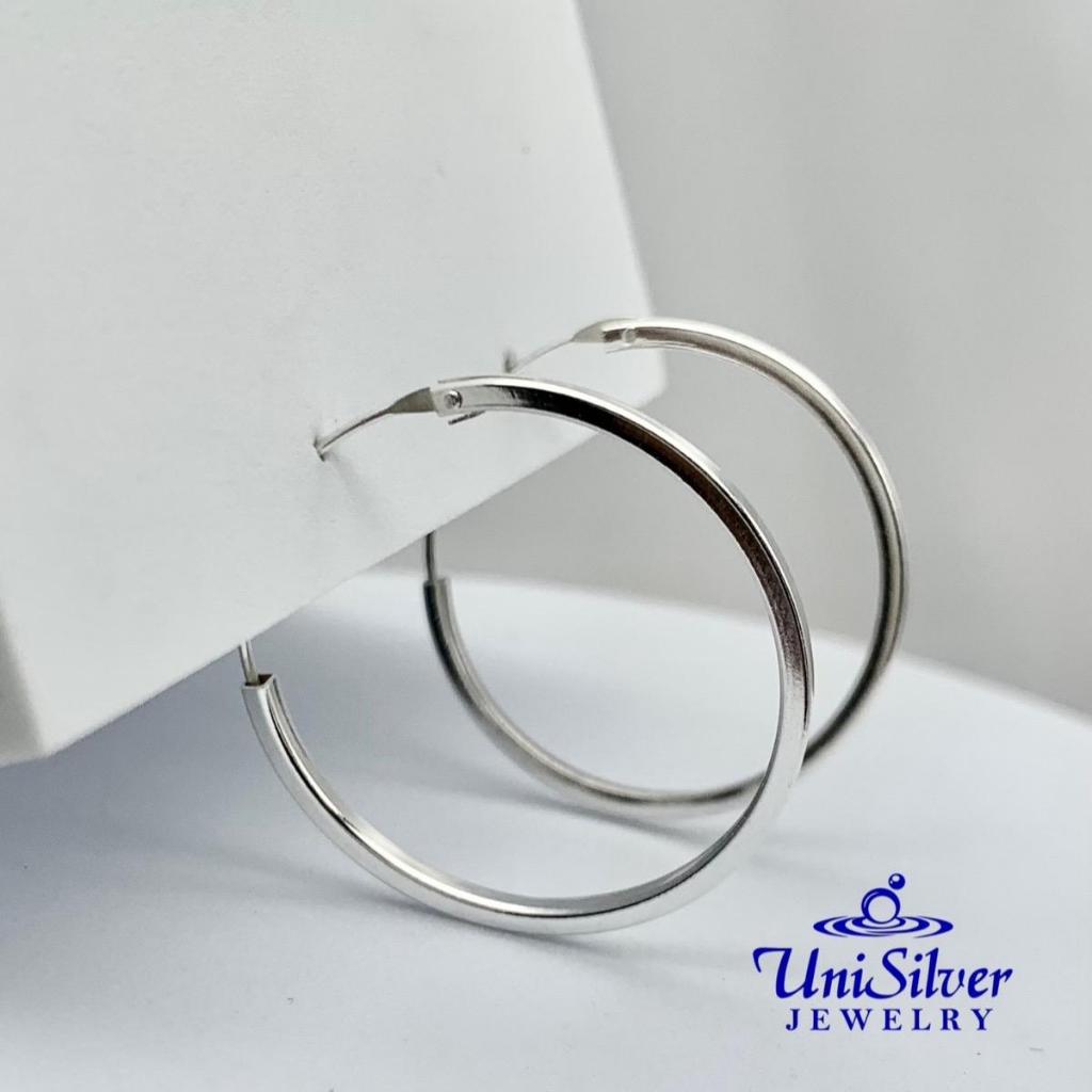 Unisilver 925 Sterling Silver Lady's Hoop Earrings (LE1121-4001 ...