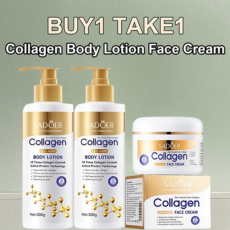 Buy1Take1 300g Collagen Whitening Body Lotion Moisturizin Smooth Firming Skin Remove Melanin ...