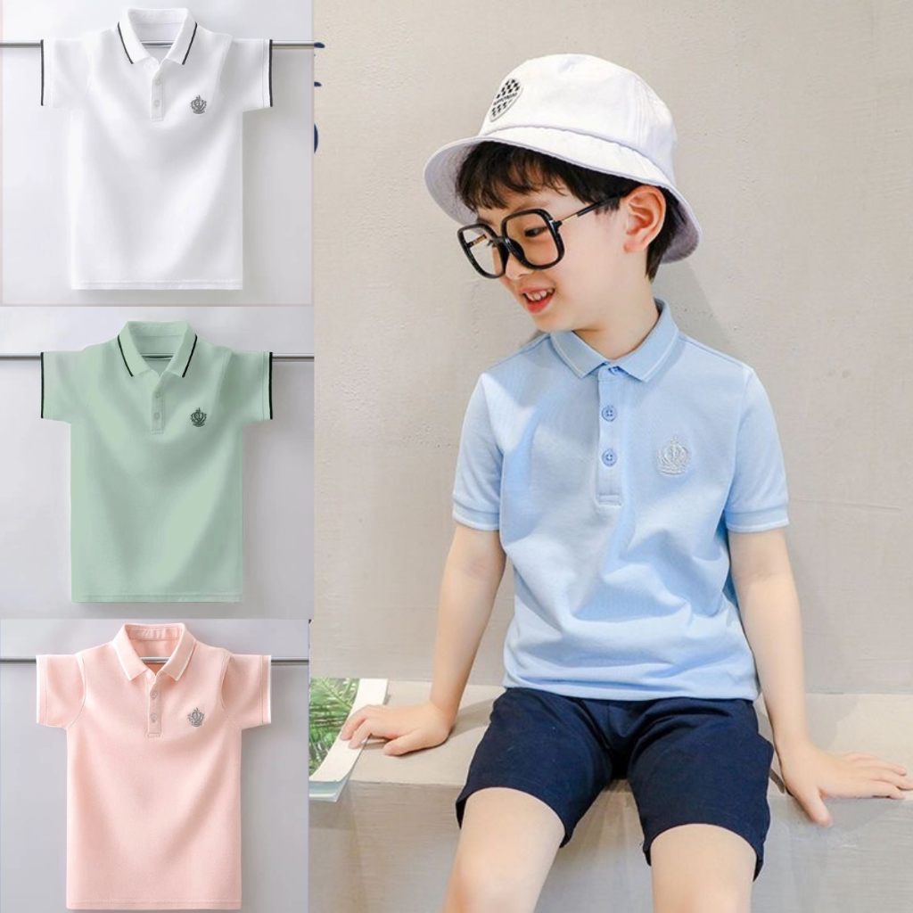 2-12 Years Old Kids Boys Polo Shirt New Pastel Color Design Christmas ...