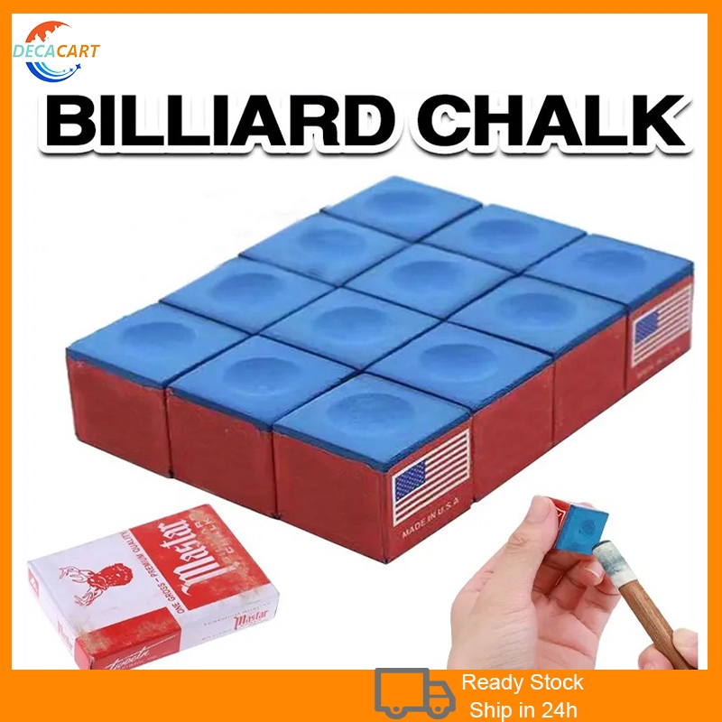 Triangle Chalk LIOOBO 12-Pack Pool Cue Chalk Cubes Snooker Cue Cleaning ...