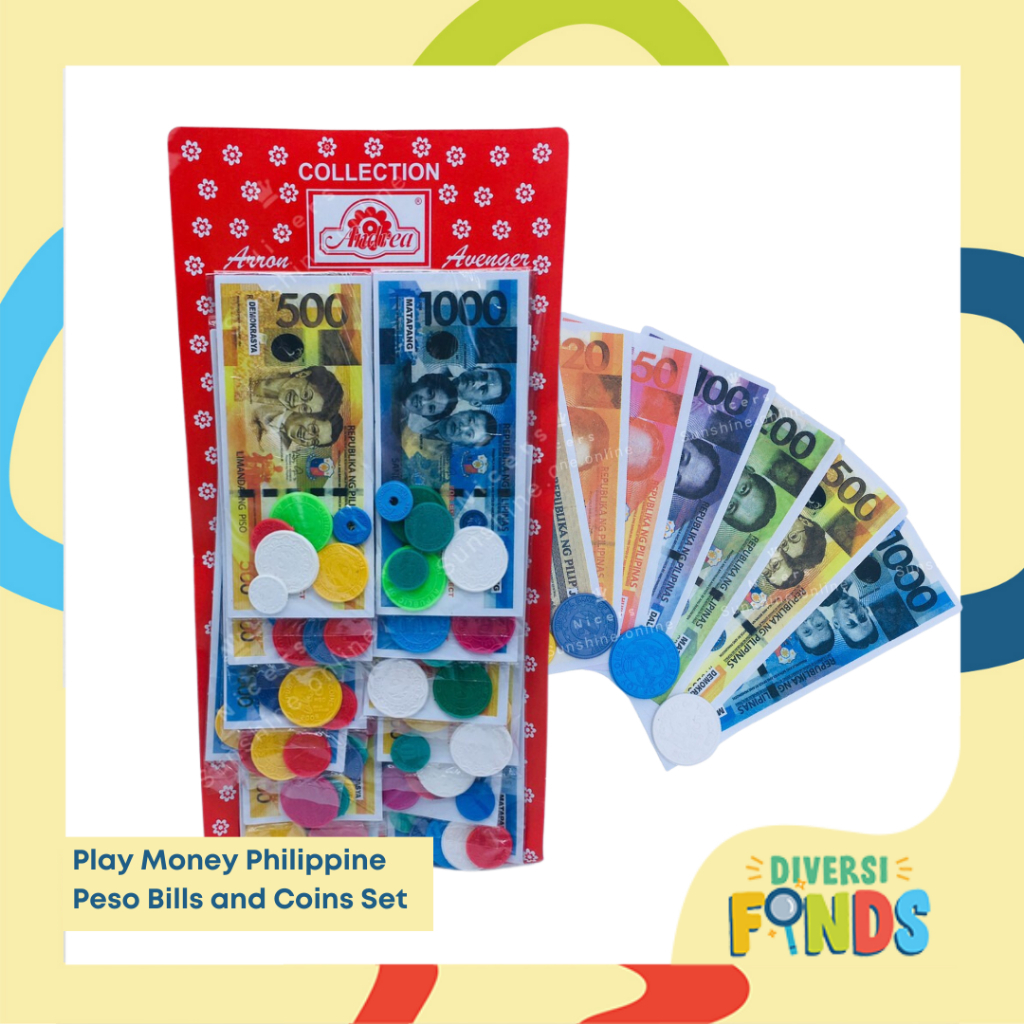 1 Set Play Money Bill and Coins of the Philippines- Educational ...