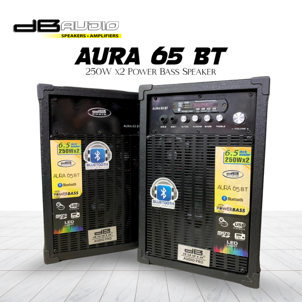 DBAudio Aura 65 Wireless Power Bass Speaker With Equalizer 250W x2 6.5 ...