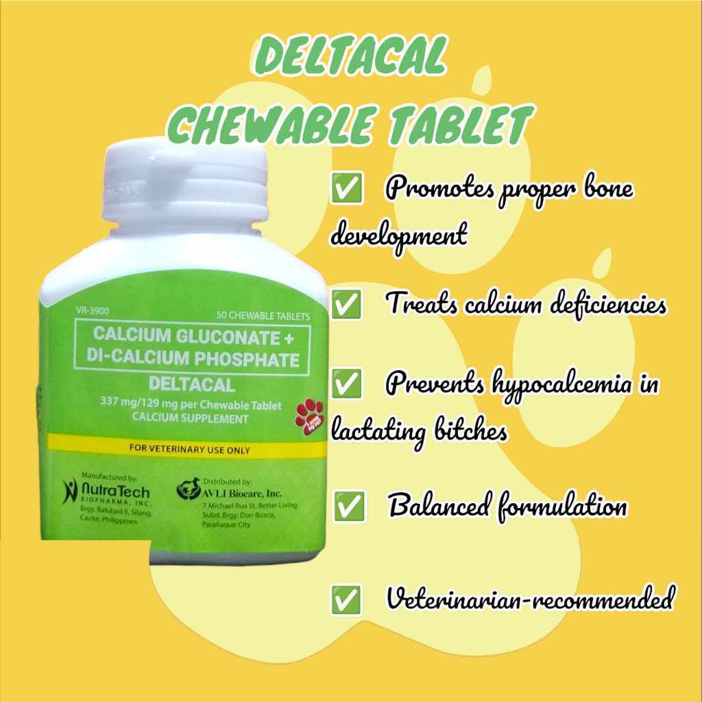Deltacal Chewable Tablet: Calcium Gluconate + Di-Calcium Phosphate ...