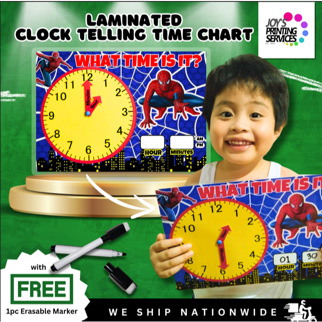 Laminated Clock Telling Time Chart | Shopee Philippines