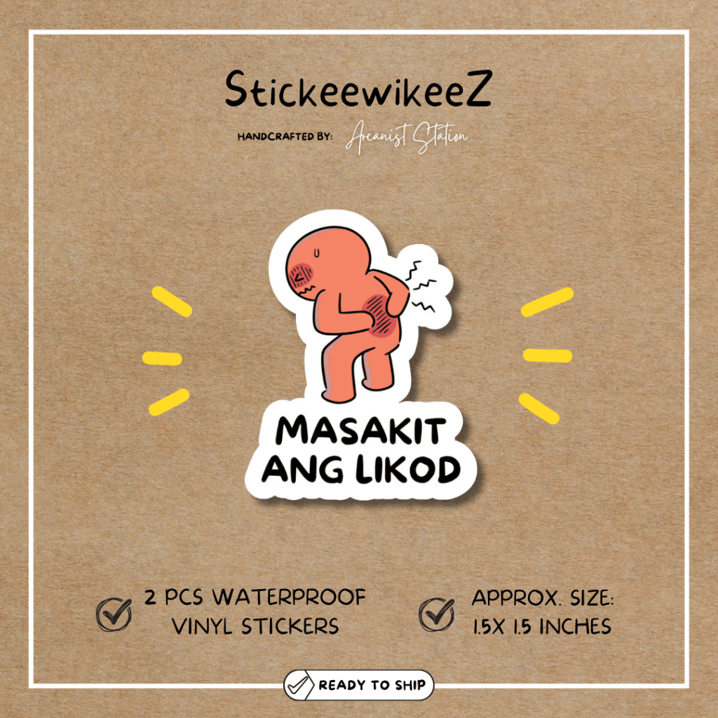 Masakit Likod - Stickeewikeez - Vinyl Waterproof Witty Tagalog Stickers ...