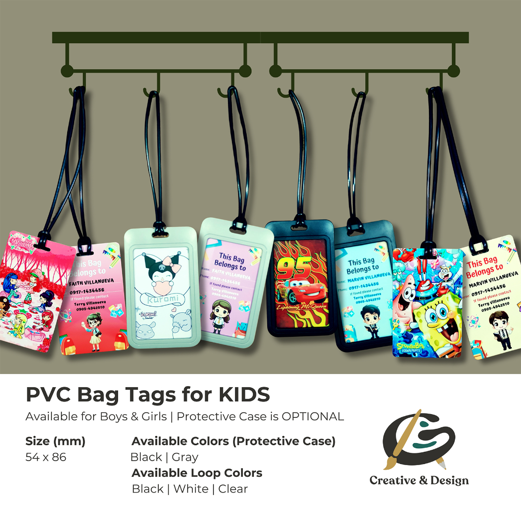 PVC Bag Tags for Kids | Optional Protective Case | Shopee Philippines
