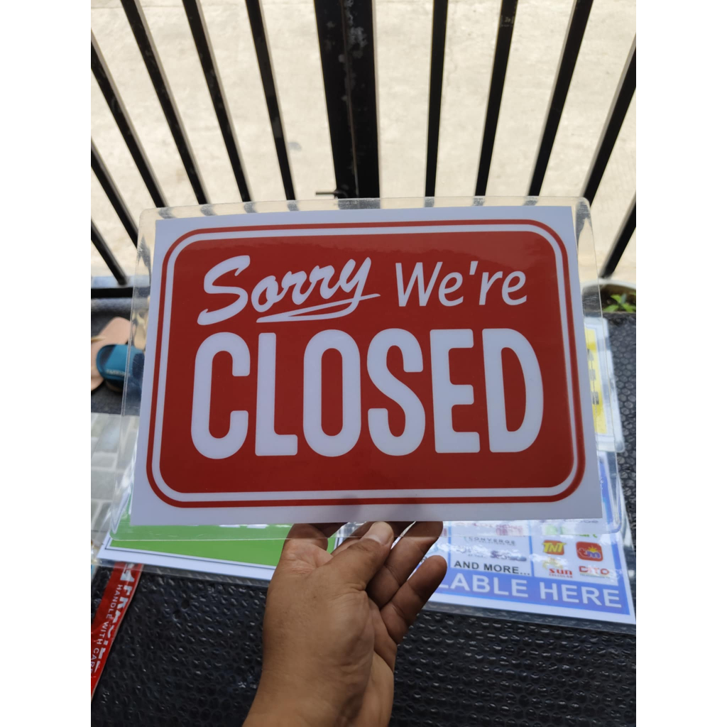 SORRY WERE CLOSED signage | Shopee Philippines