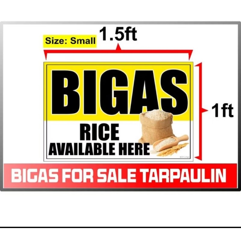 Bigas Rice Available here Tarpaulin 2ft by 3ft with 4 eyelets | Shopee ...
