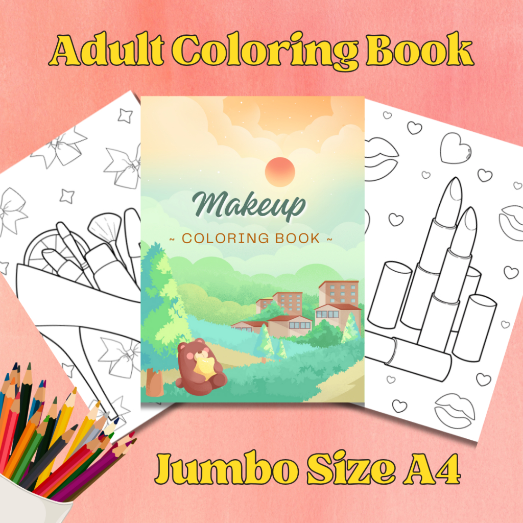 Makeup Coloring Book Jumbo Size A4 Kids Coloring Book Adult Coloring ...