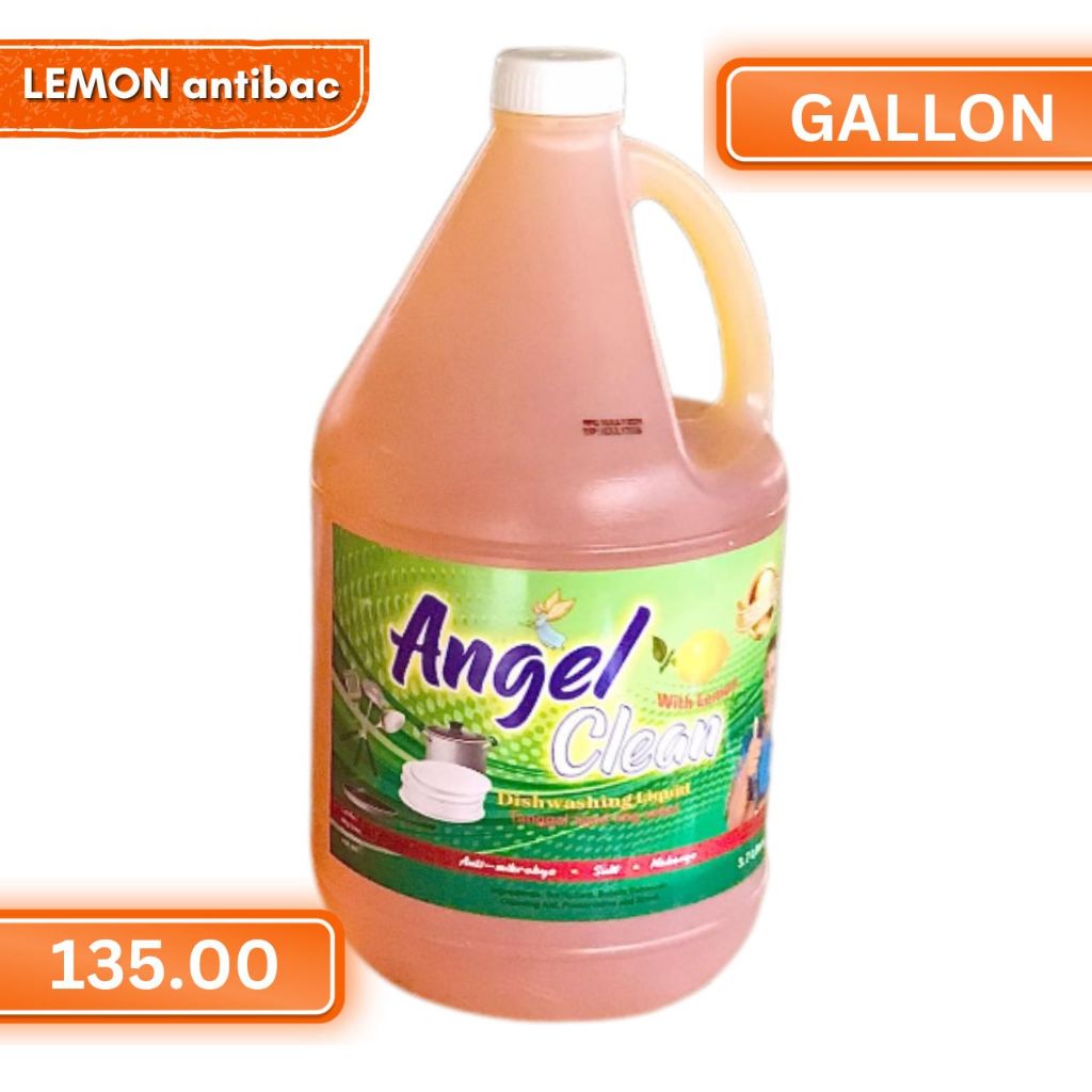 ANGEL CLEAN DISHWASHING LIQUID 1 GALLON LEMON - ANTIBAC | Shopee ...