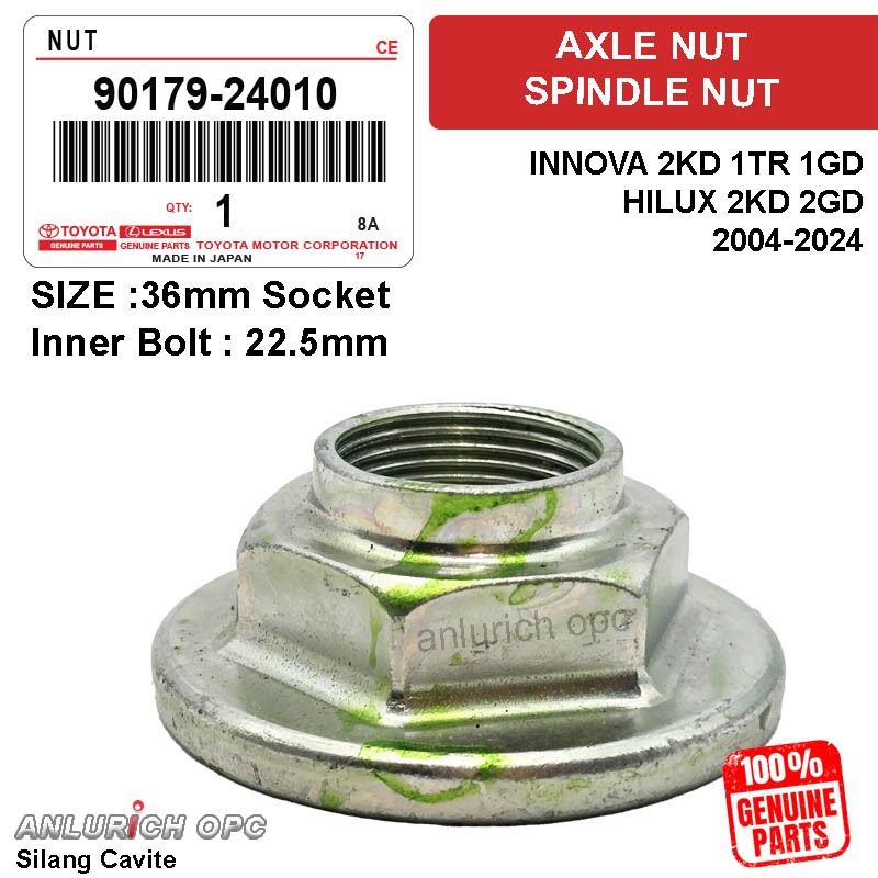 AXLE HUB NUT SPINDLE NUT Toyota Innova Hilux 2KD 2TR 2GD 2004-2022 ...