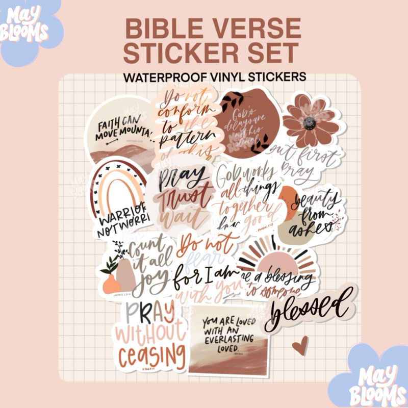 Bible verse Stickers, Faith Stickers | Journal, Planner, Laptop ...