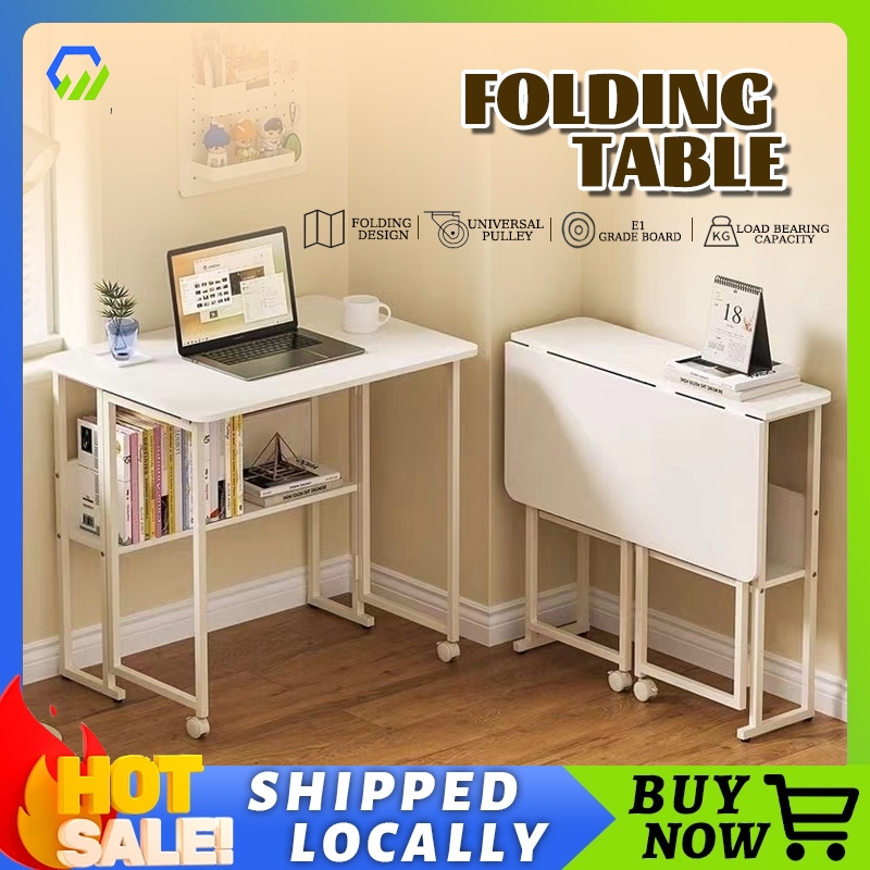 Folding desk can move the desk home student computer table Learning ...