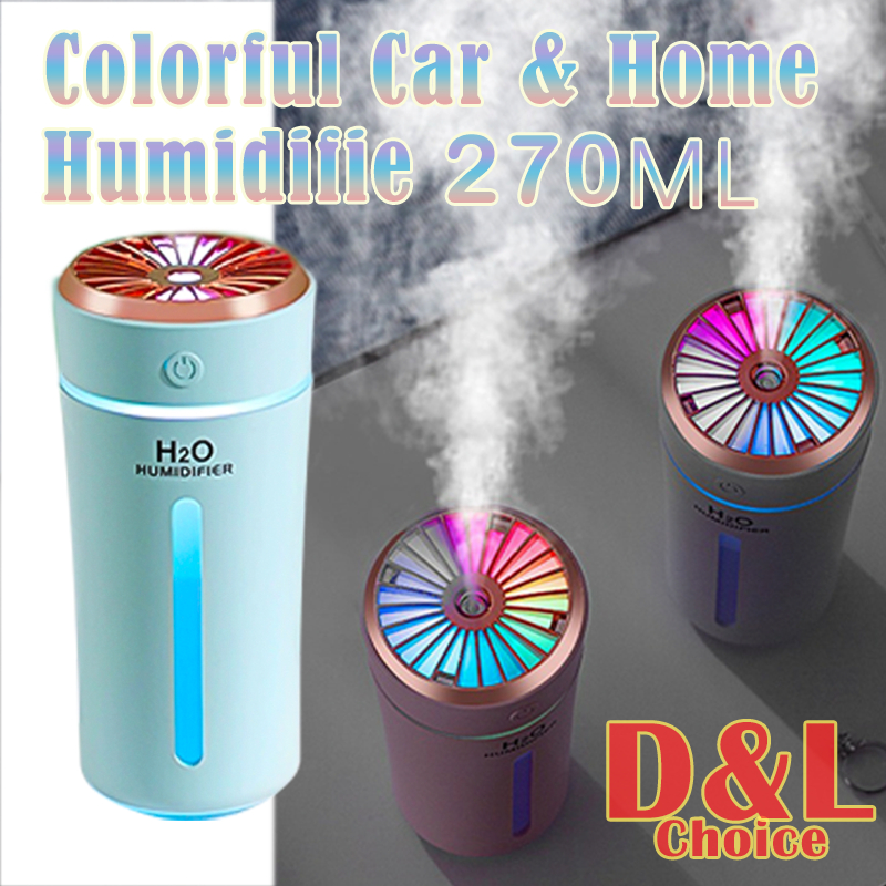 Car Diffuser Humidifier Auto Air Purifier with RGB LED Light For Essential Oil Aromatherapy ...