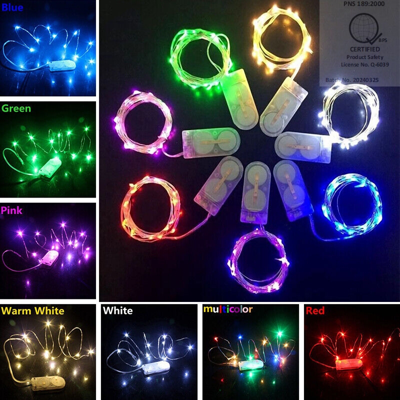 Ulifeshop 1M 10LEDS 2M 20 LEDS Battery Operated LED Fairy Light String ...