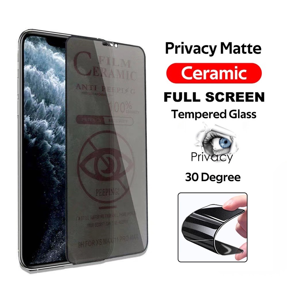 For Samsung A06 A36 A56 A26 A17 A07 A16 S24 FE 4G 5G 9H 2.5D Matte Privacy Ceramic Tempered ...