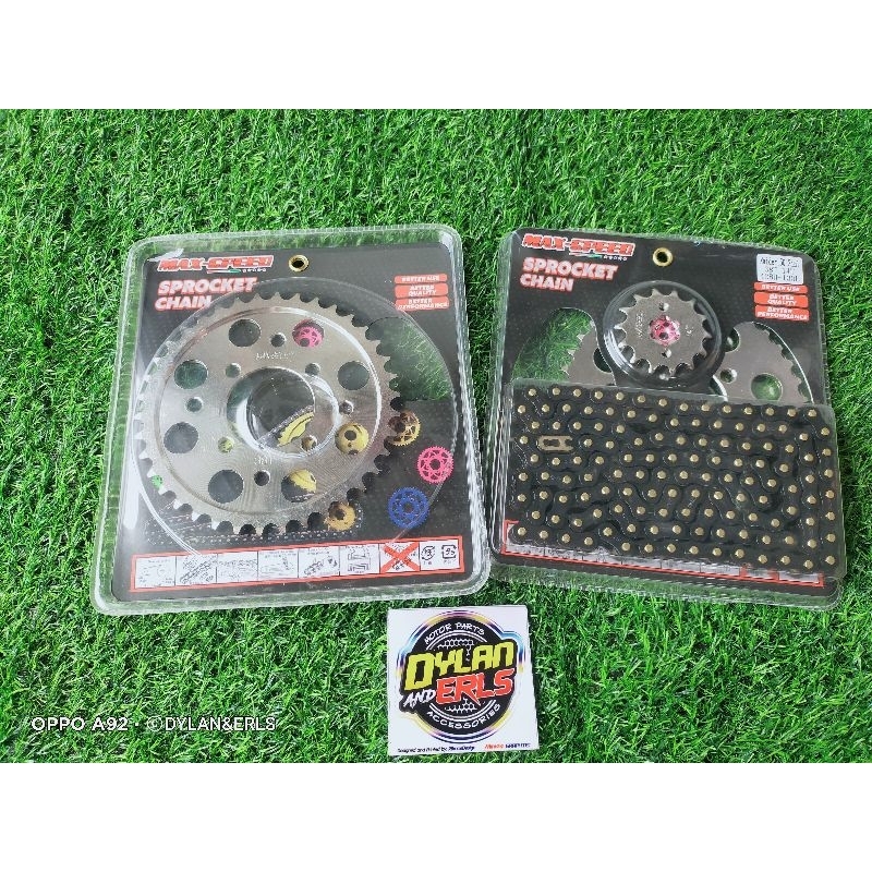 "MAX-SPEED CHAIN SET FOR RAIDER 150 CARB / FI" | Shopee Philippines
