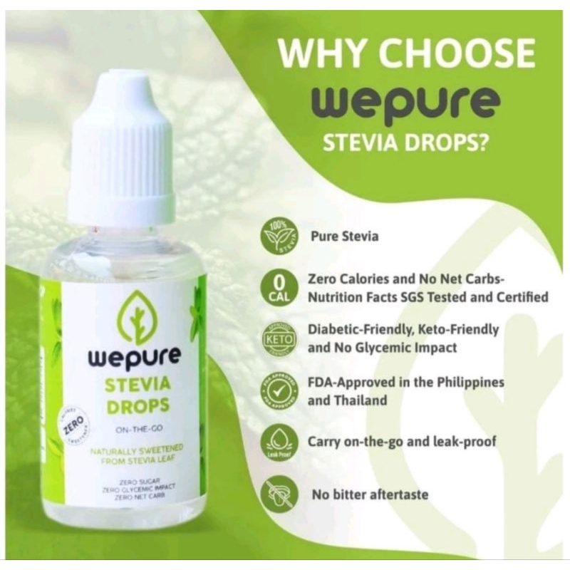 Wepure, Viasweet Stevia, Natural Sweetener (10ml - 30ml) | Shopee ...