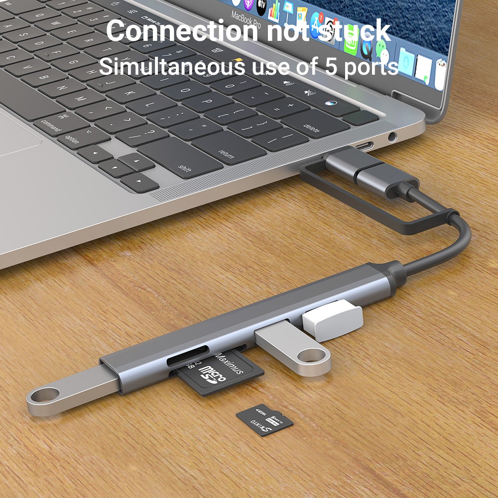 3.0USB extender type-c five-in-one computer docking station | Shopee ...